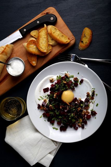 Beet Tartare with Mango Yolk | Olives for Dinner