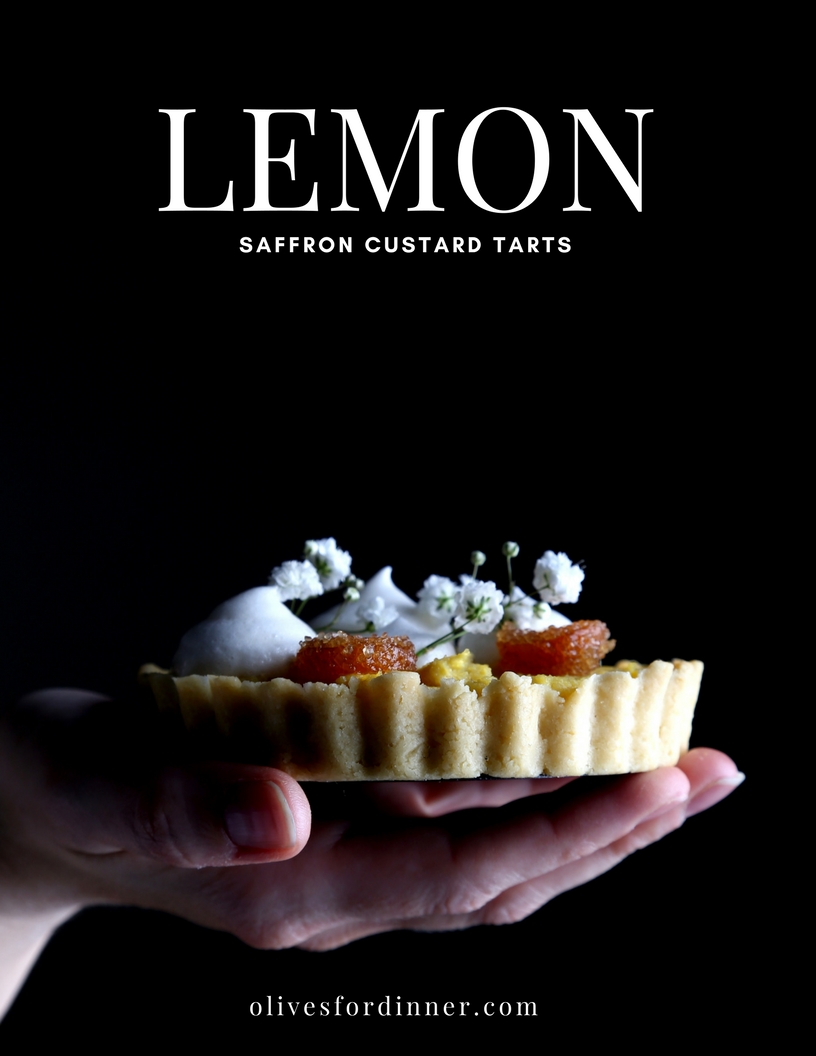 Lemon-Saffron Custard Tarts | Olives for Dinner